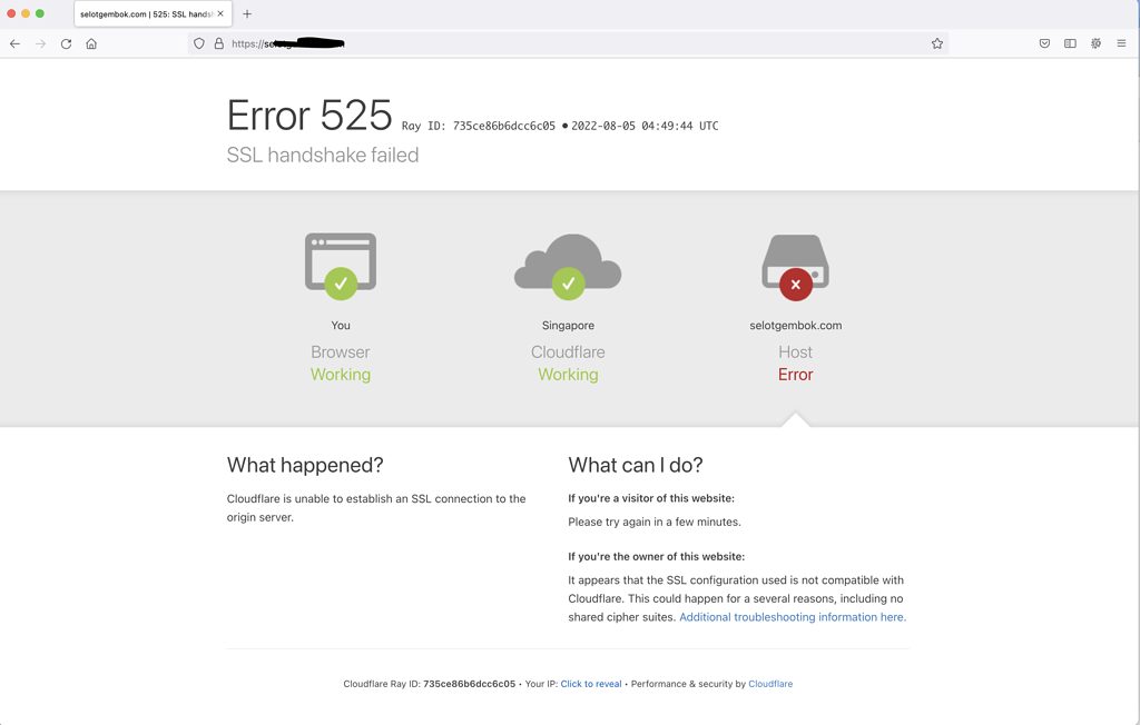 How To Fix The “ssl Handshake Failed” And “cloudflare 525” Error Host4geeks Llc 