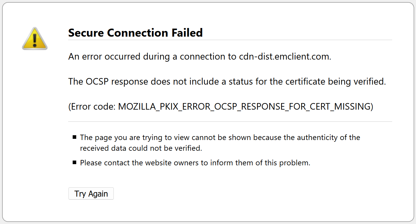 How To Fix the MOZILLA_PKIX_ERROR_OCSP_RESPONSE_FOR_CERT_MISSING Error | Host4Geeks LLC
