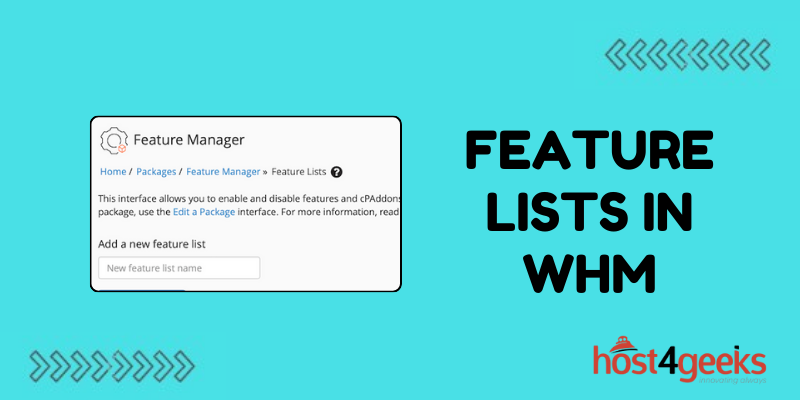 Feature Lists in WHM | Host4Geeks LLC