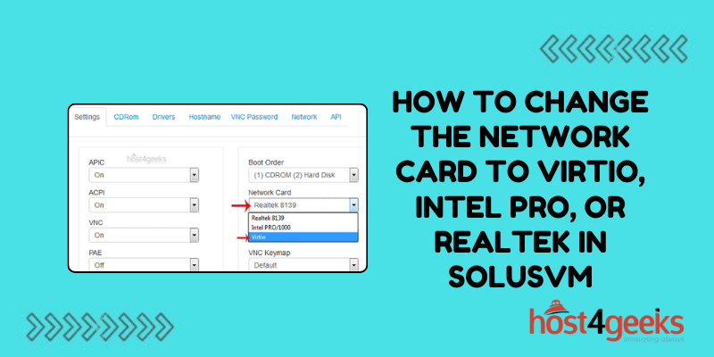 How to Change the Network Card to Virtio, Intel PRO, or Realtek in ...