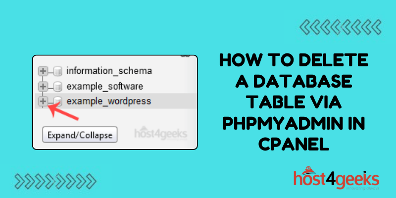 How to Delete a Database Table via phpMyAdmin in cPanel | Host4Geeks LLC