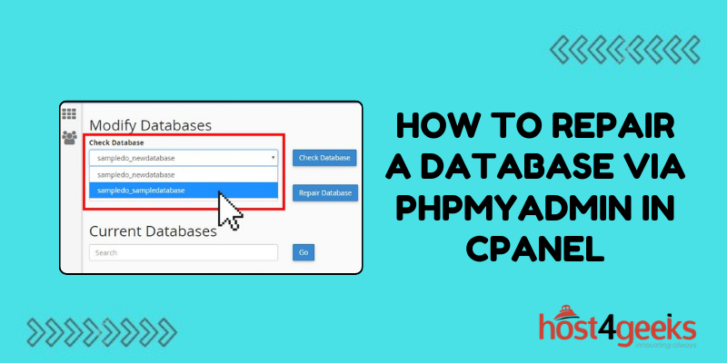 How to Repair a Database via phpMyAdmin in cPanel | Host4Geeks LLC