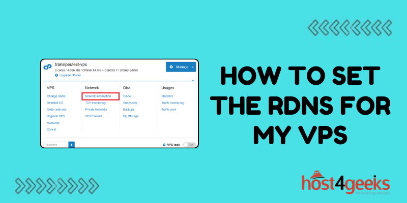 How to set the rDNS for my VPS? | Host4Geeks LLC